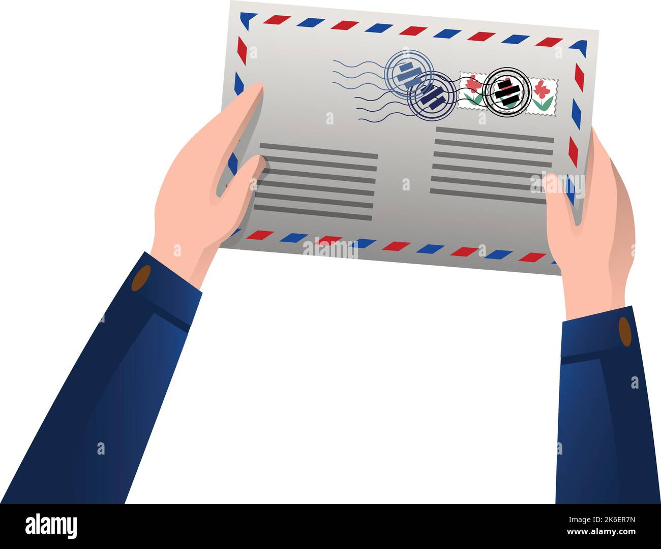 Handle mail icon cartoon vector. Bag post. Envelope package Stock ...