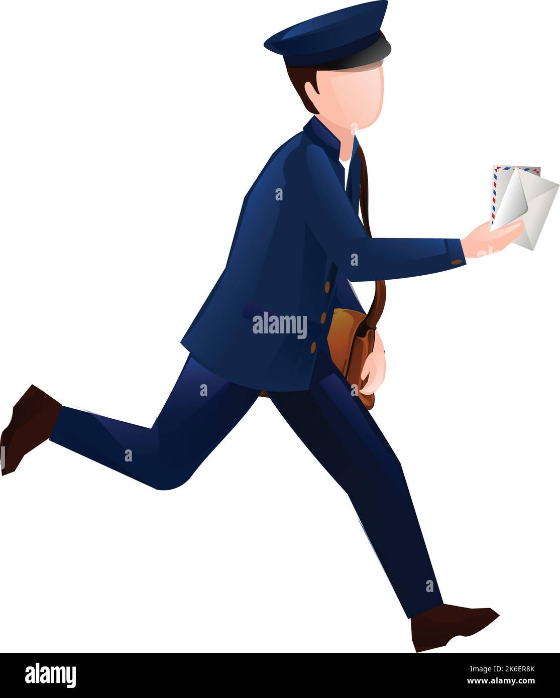 Running postman icon cartoon vector. Mail man. Bag post Stock Vector ...