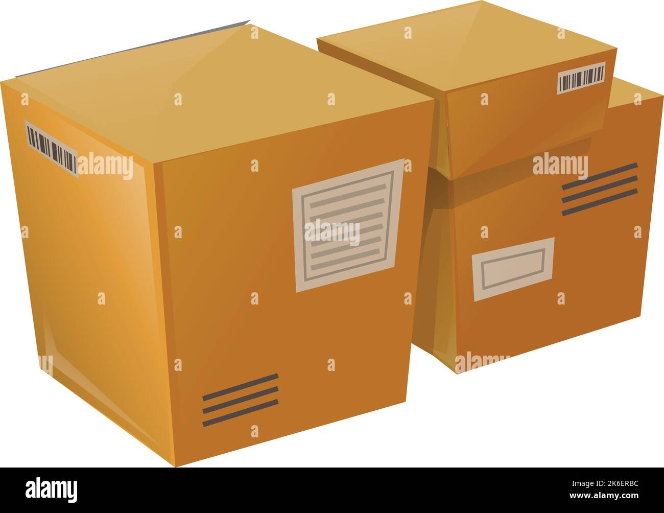 Carton parcel icon cartoon vector. Postman bag. Postal address Stock ...