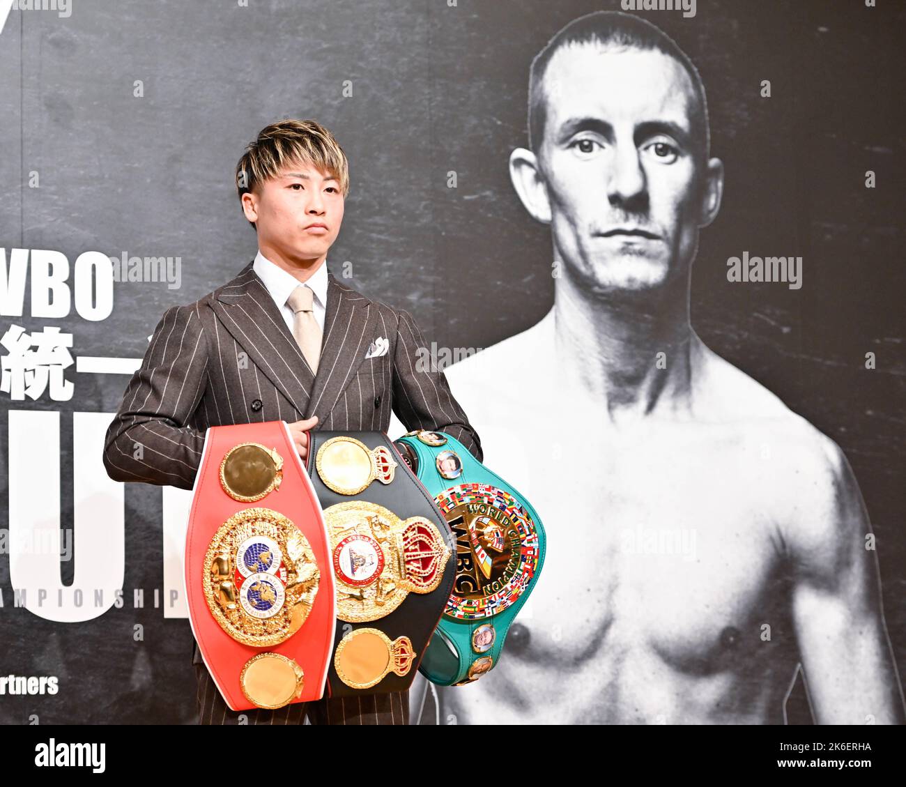 Tokyo, Japan. 13/10/2022, Boxing champion Naoya Inoue of Japan attends ...