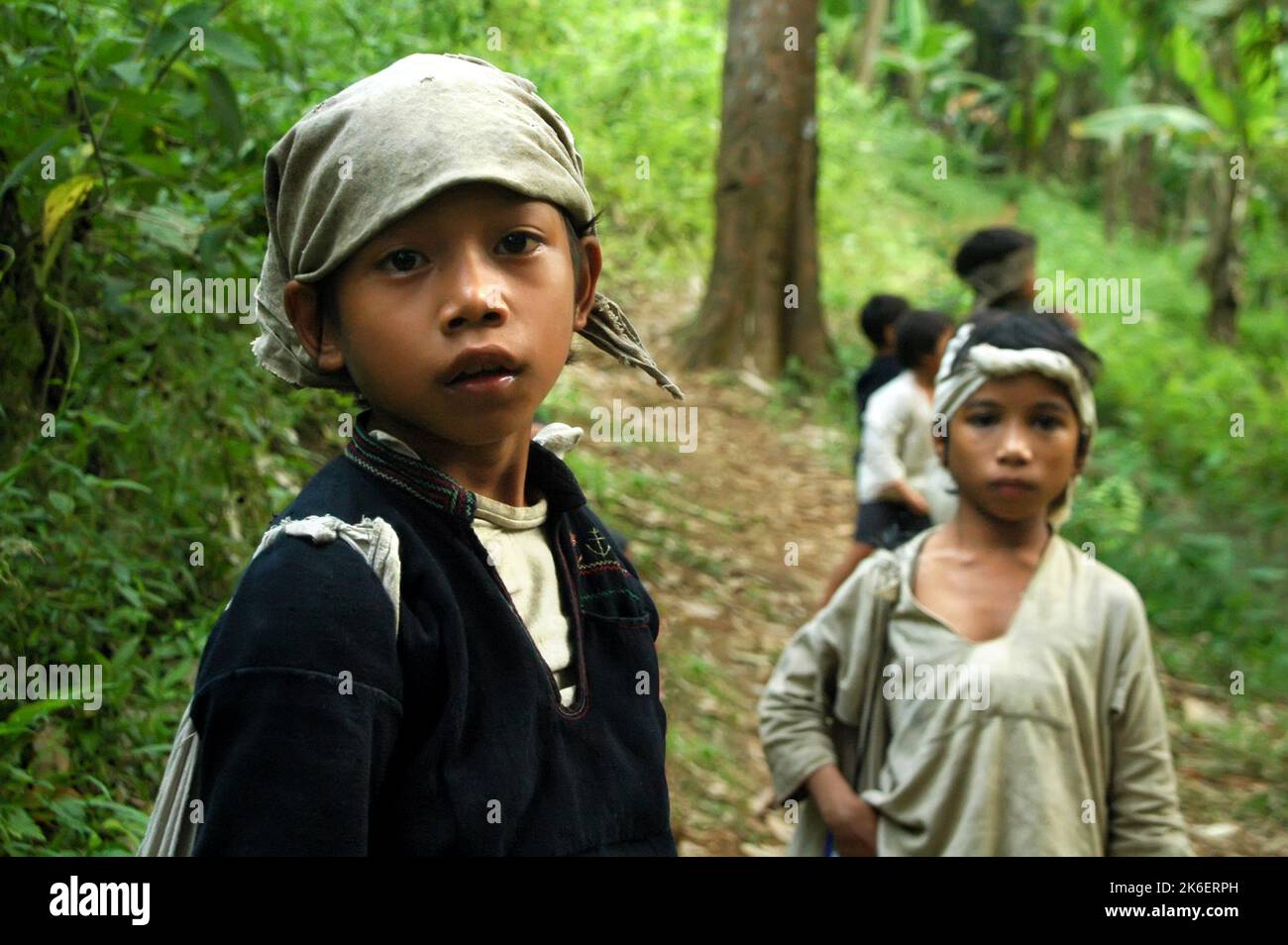 Banten, Indonesia - October 18, 2009 : Baduy children, Lebak, Banten ...