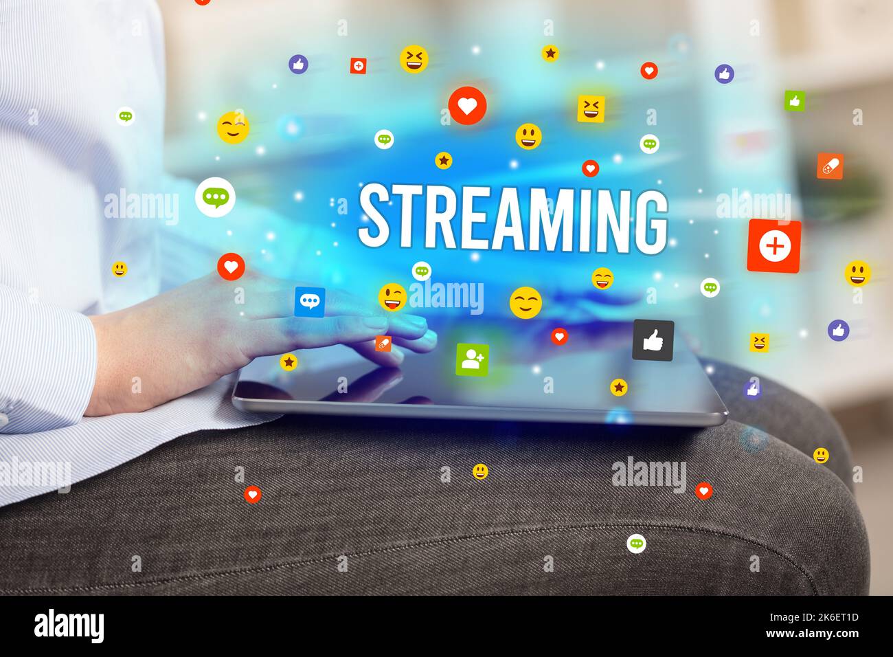 business person playing multimedia concept Stock Photo - Alamy