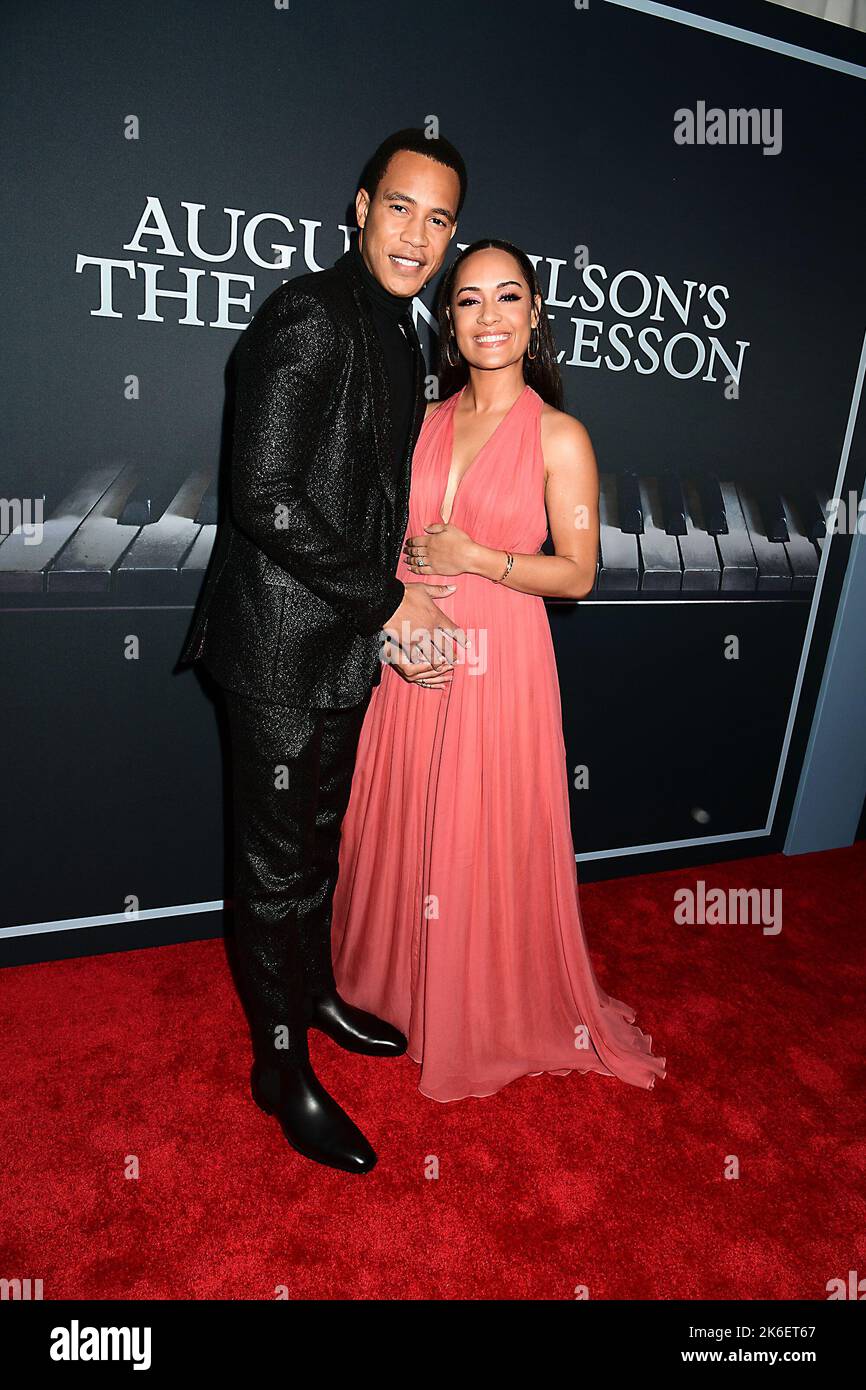 Trai Byers and wife Grace Byers attend The Revival of August Wilson's ...