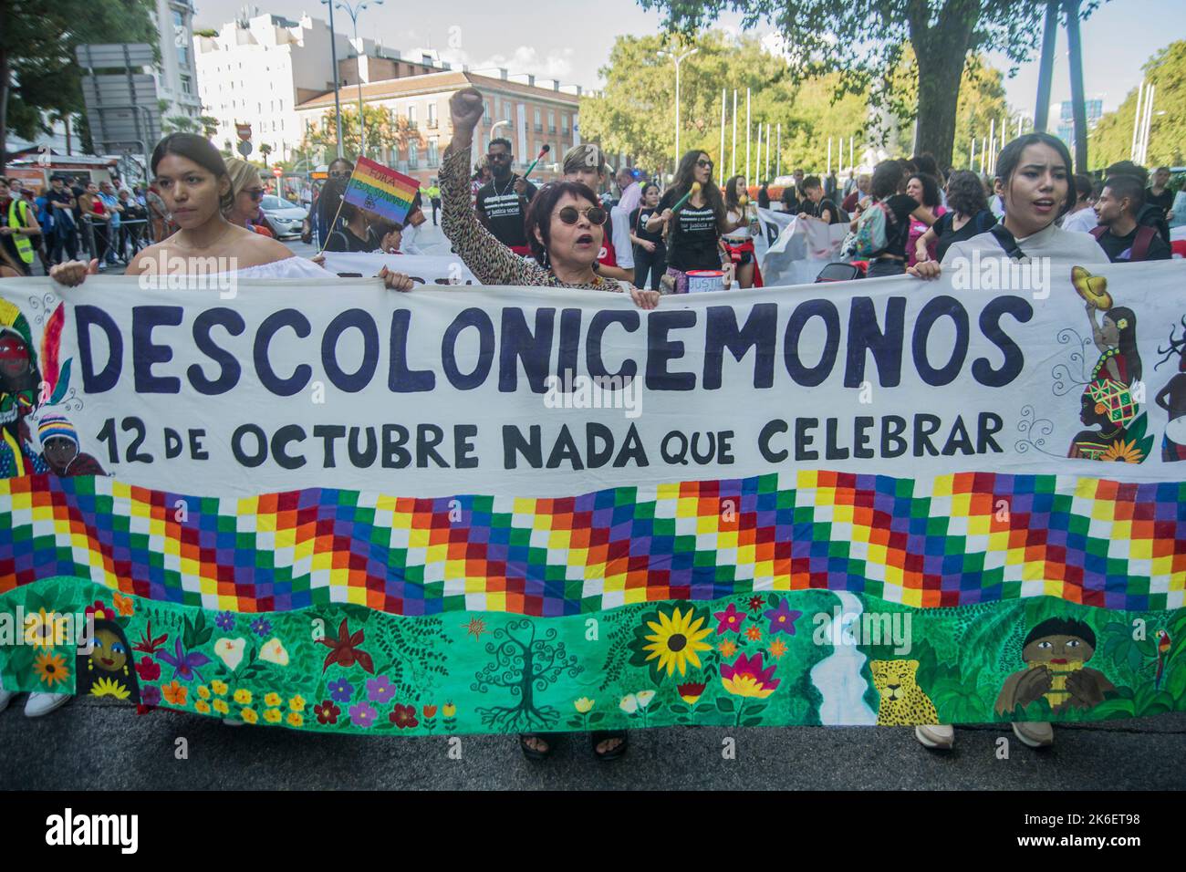 Madrid, Madrid, Spain. 12th Oct, 2022. The demonstration of Hispanic ...