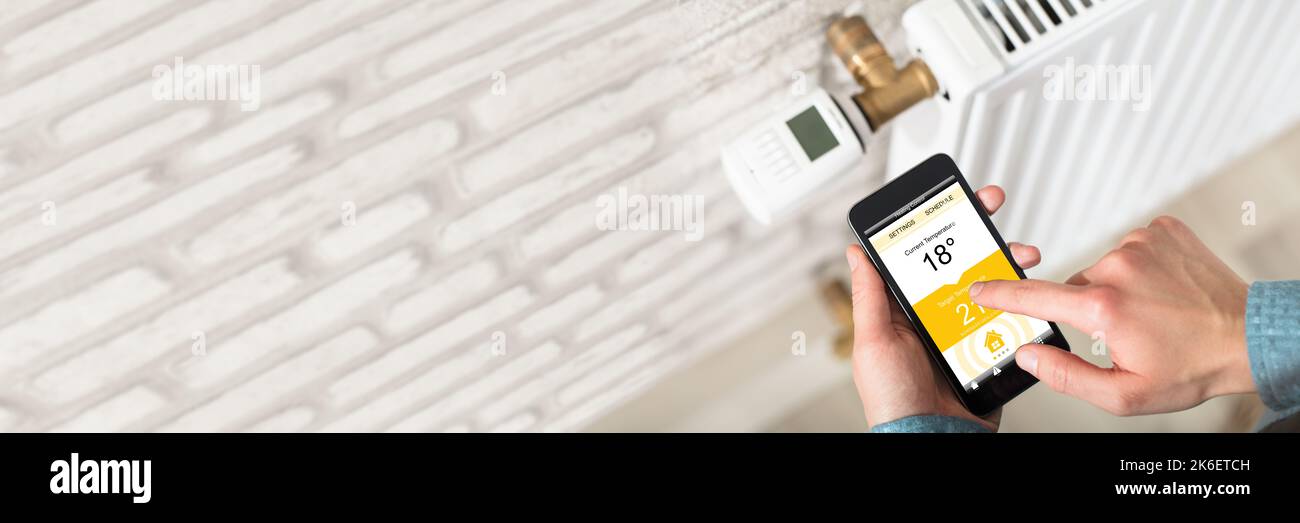 Warm Heating Radiator At Home. Central Heater Thermostat Stock Photo ...