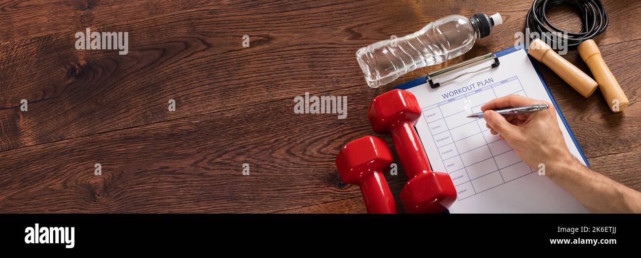 Sport Exercise Schedule List And Fitness Plan Stock Photo - Alamy