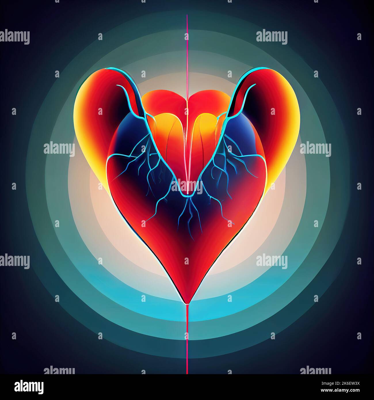 Abstract anatomical stylized heart. Digital illustration Stock Photo ...