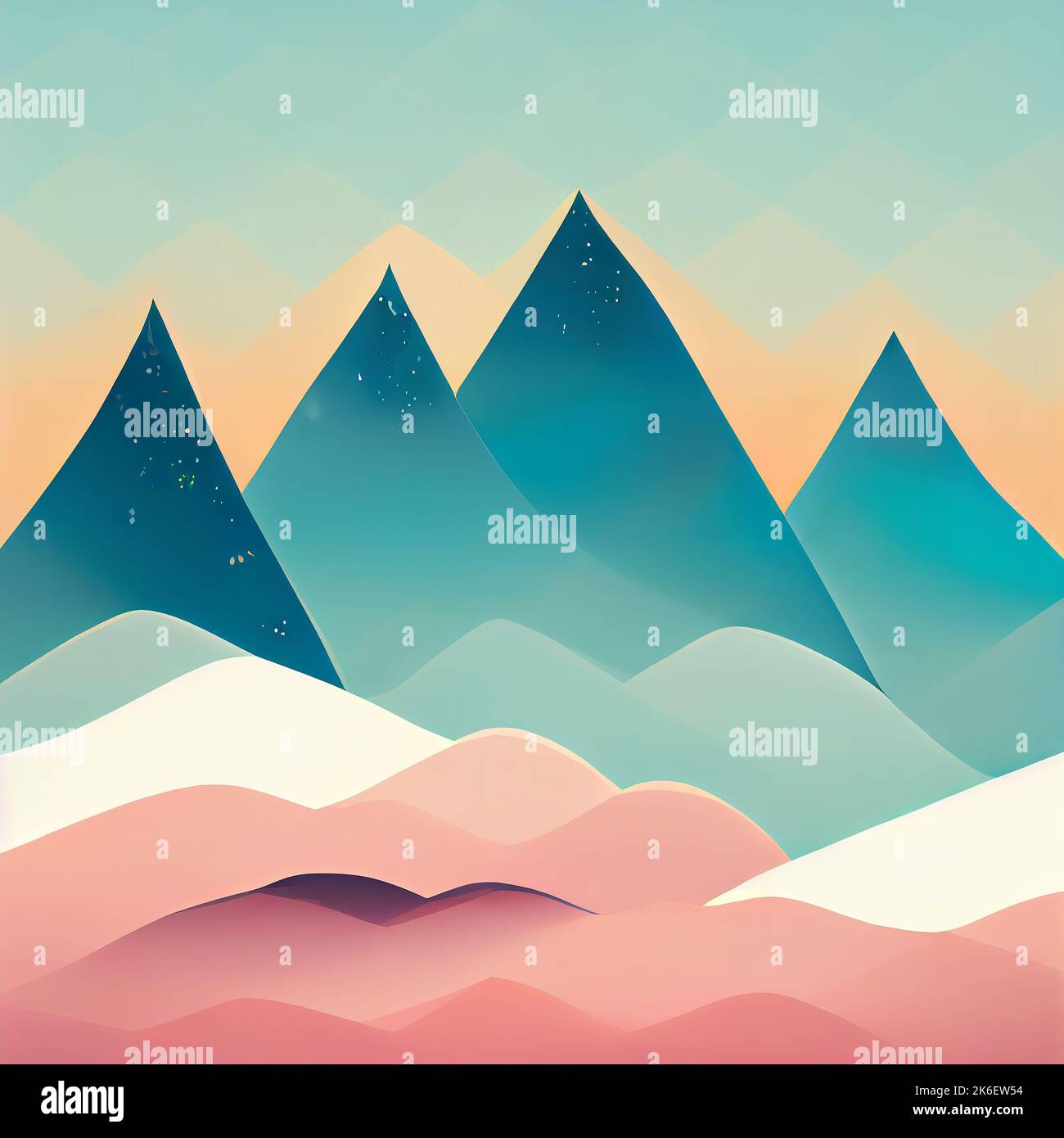 Simple mountains layered picture. Abstract mountains flat illustration ...