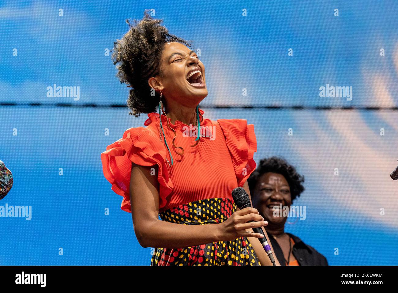 Allison Russell performs live at Farm aid in Raleigh, NC Stock Photo ...