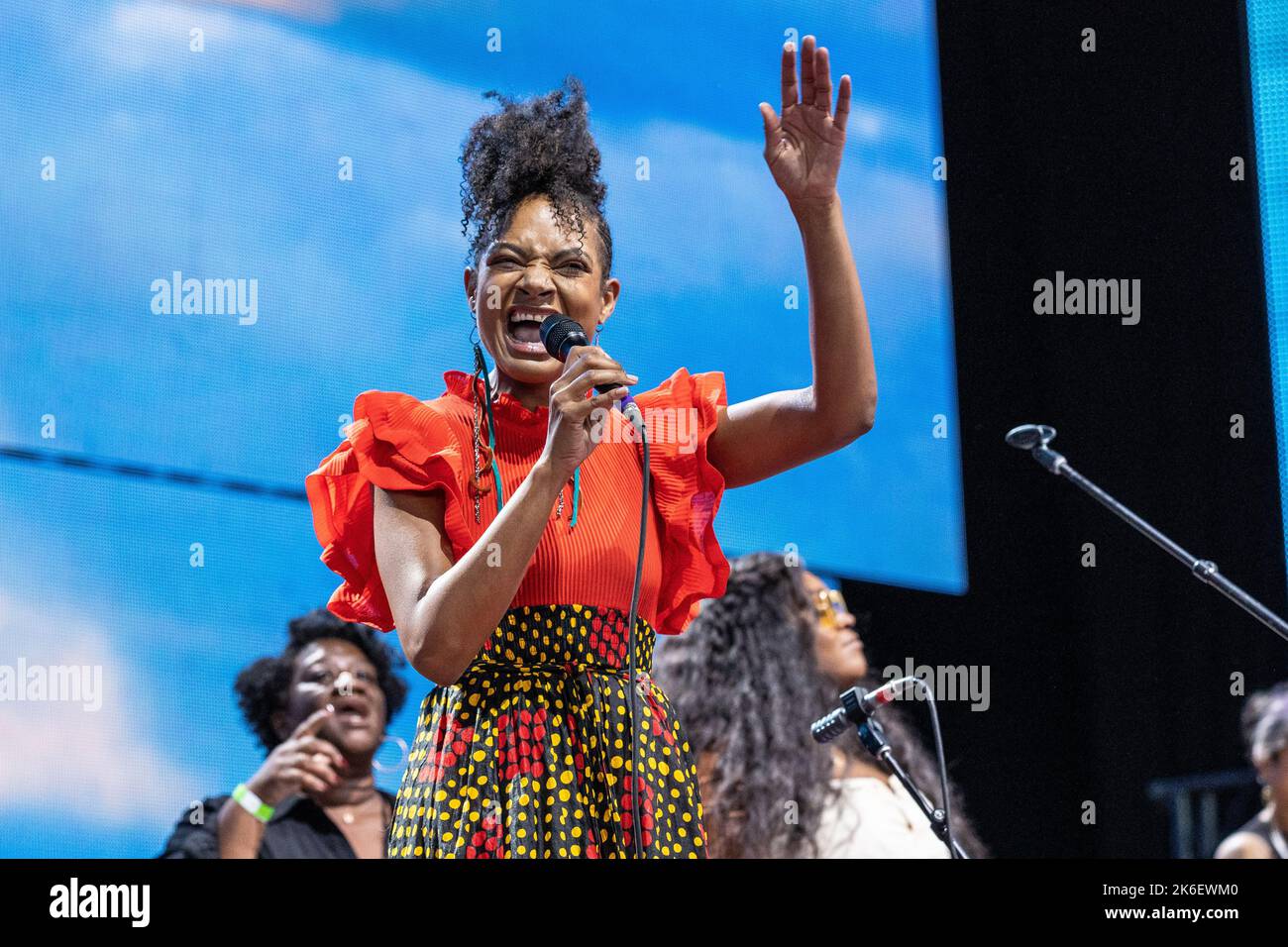 Allison Russell performs live at Farm aid in Raleigh, NC Stock Photo ...