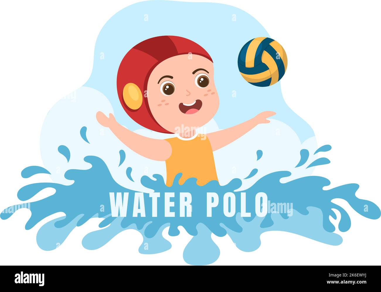 Water Polo Sport Player Playing to Throw the Ball on the Opponent's ...