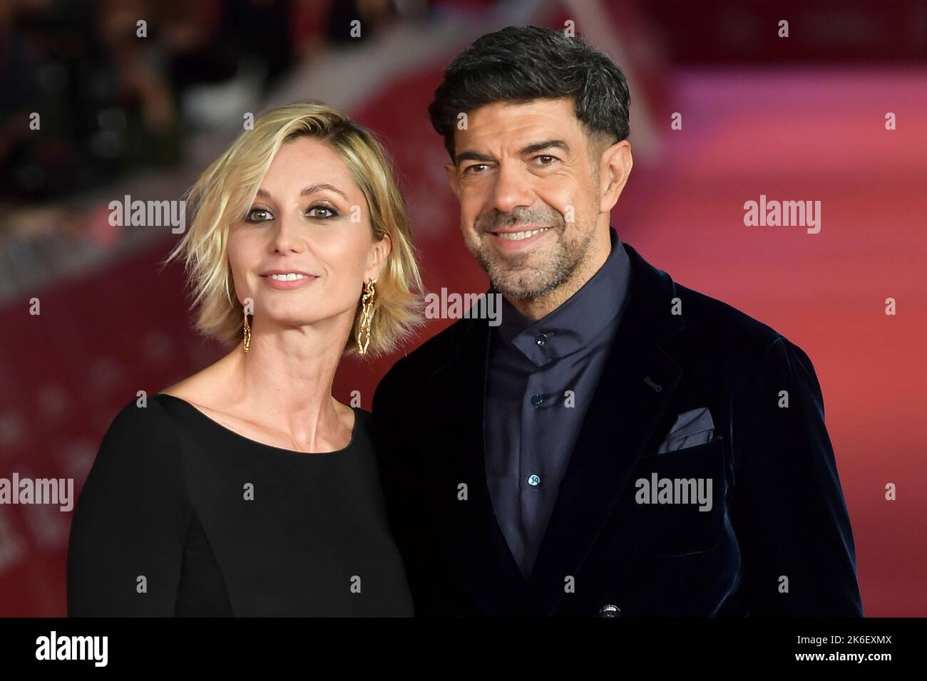 Anna Ferzetti (l) and Pierfrancesco Favino (r) attend the red carpet of ...