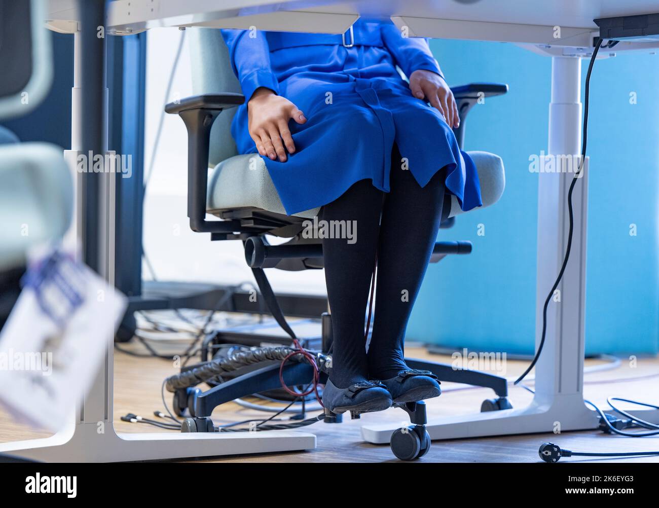 Darmstadt, Germany. 11th Oct, 2022. The lower body of Android "Lena" is ...