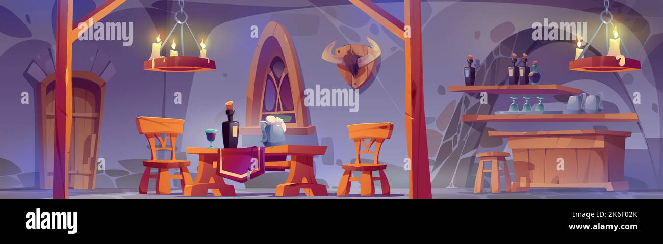 Medieval tavern scene Stock Vector Images - Alamy