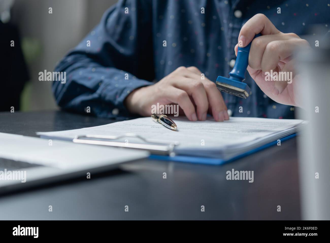 Signing approval record documents stamp confirmation occupation ...