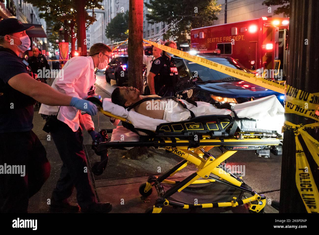 Seattle, USA. 13th Oct, 2022. Just after 6:00pm police responded to an ...