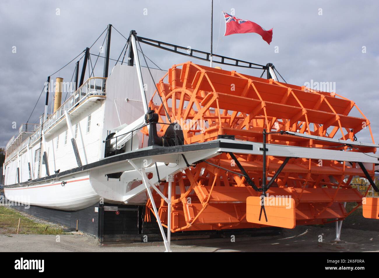 The paddles of the stern wheeler Klondike at Whitehorse, Yukon ...