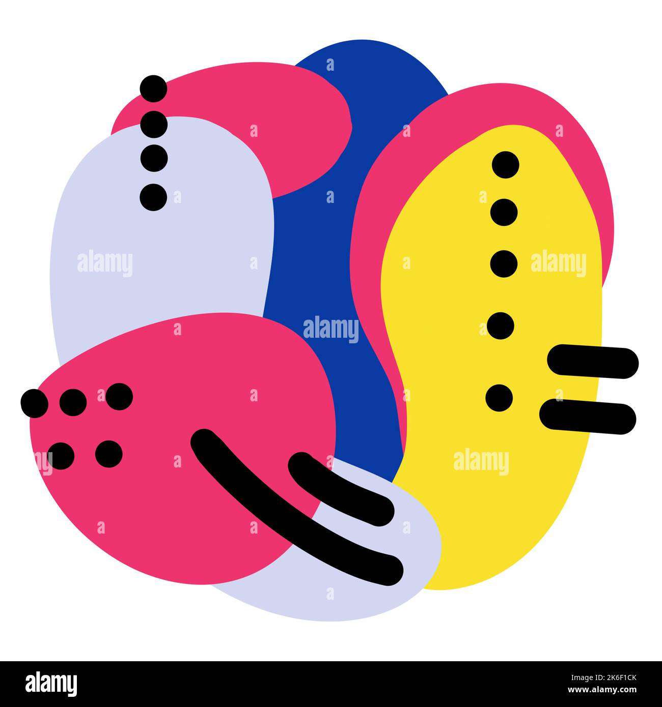 Hand drawn illustration with abstract modern shapes. Bright vibrant ... Hand drawn illustration with abstract modern shapes. Bright vibrant ...