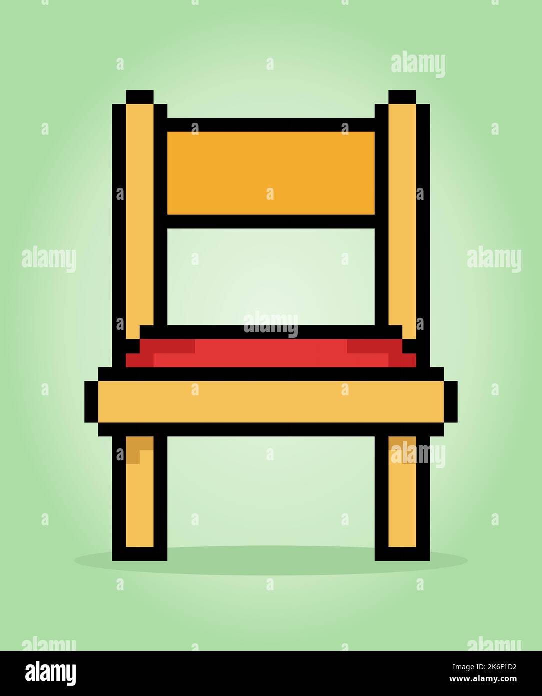 8 bit pixel wooden chair in vector illustration for game assets Stock ...
