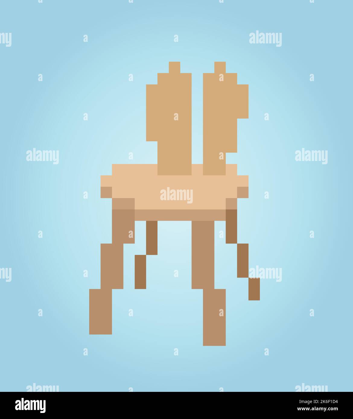 8 bit pixel chair shape rabbit ear in vector illustration for game ...