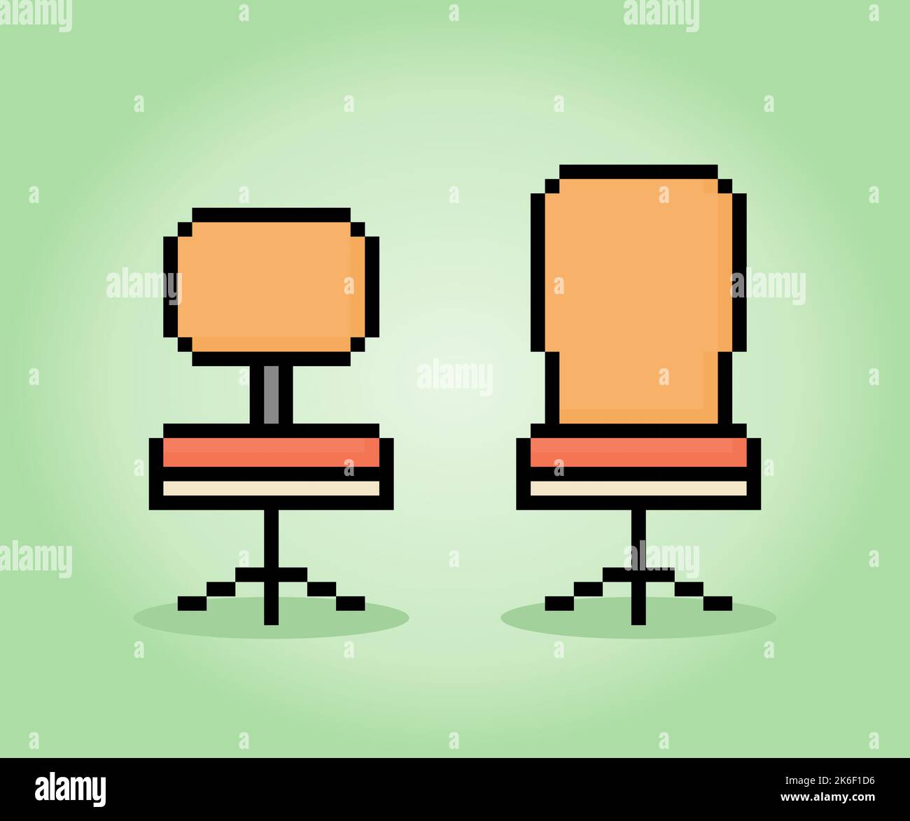 8 bit pixel modern chair in vector illustration for game assets Stock ...