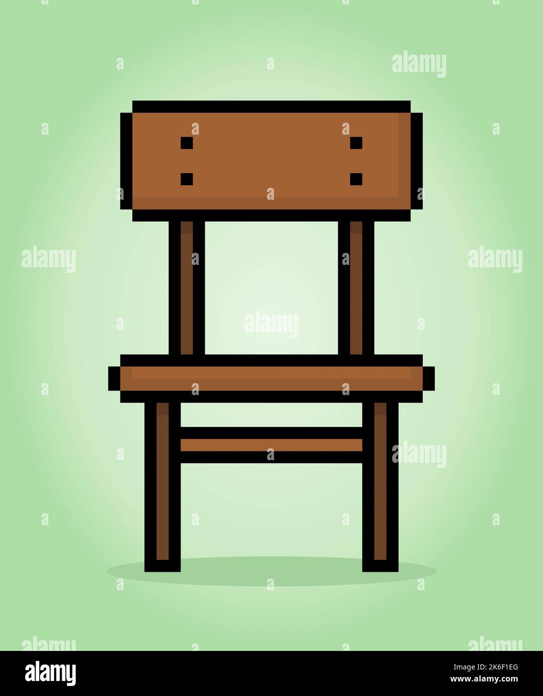 8 bit pixel wooden chair in vector illustration for game assets Stock ...