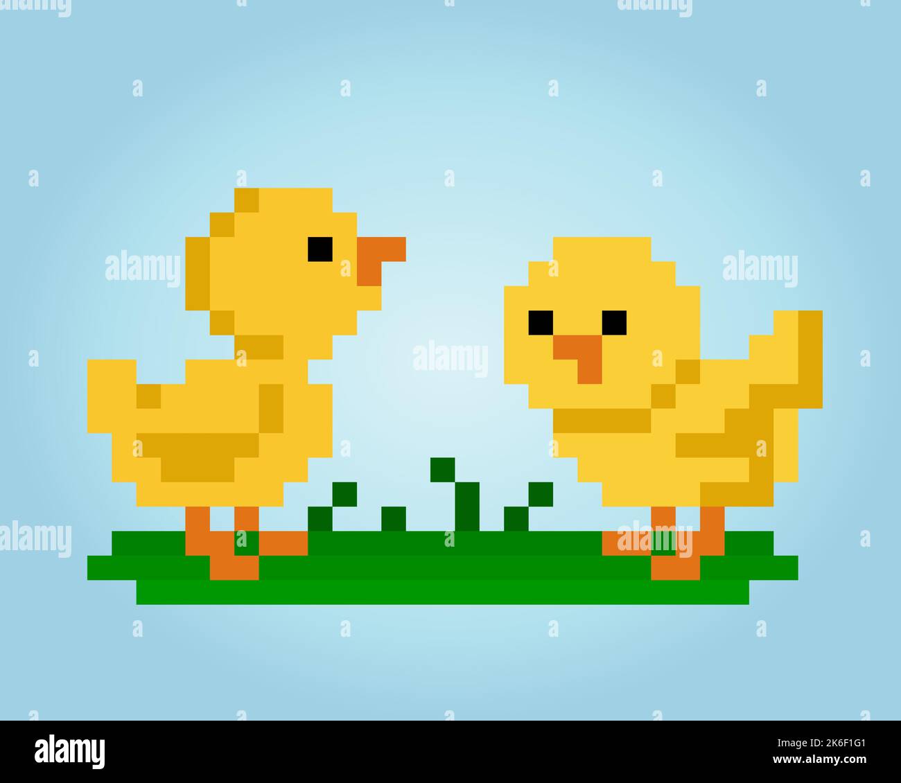 Chicks 8 bit pixels. Animal for game assets in vector illustration Stock Vector Image & Art - Alamy