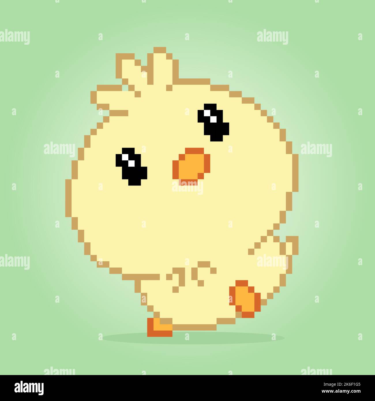 8-bit pixel the chicks. Animals Pixel in vector illustrations for cross stitches and game assets ...