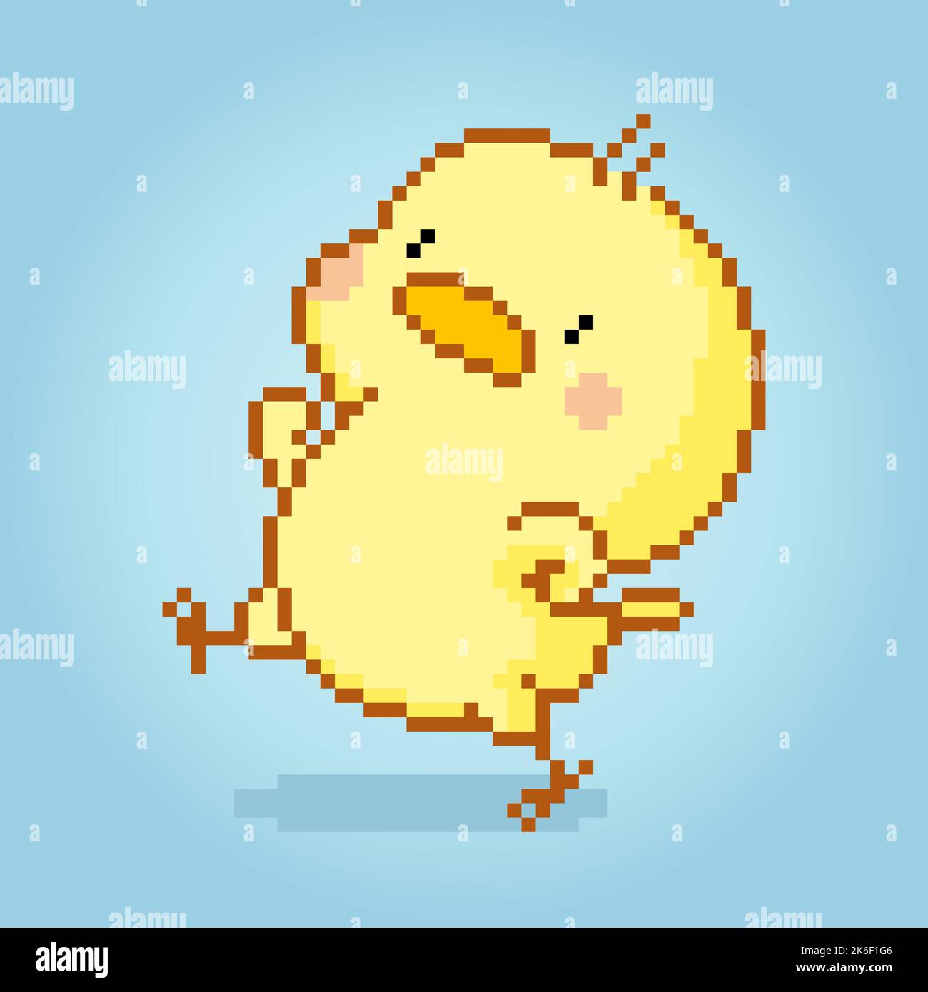 8-bit pixel the chicks. Animals Pixel in vector illustrations for cross stitches and game assets ...