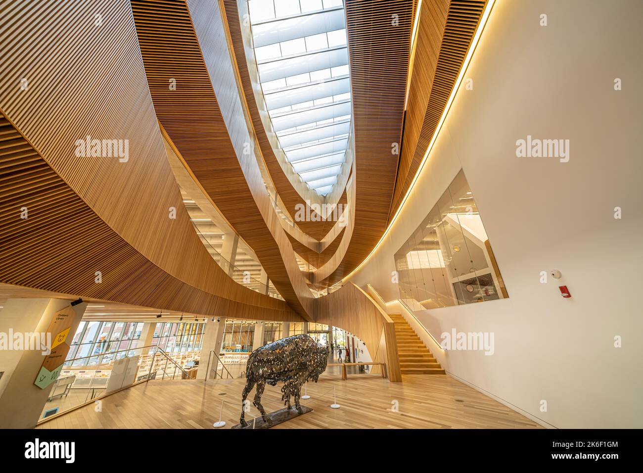 October 7 2022 - Calgary, Alberta - Interior of the new Calgary Central ...
