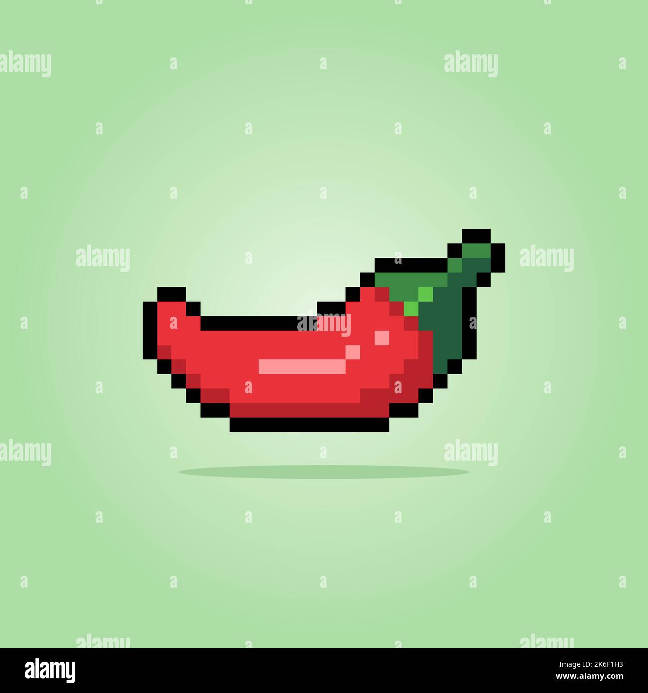 red chili 8 bit pixels. Vegetable for game assets in vector ...