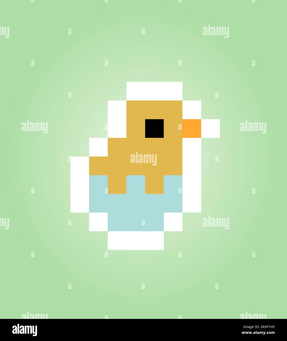 Pixel hatching chicken image. 8 bit game asset Vector illustration Stock Vector Image & Art - Alamy