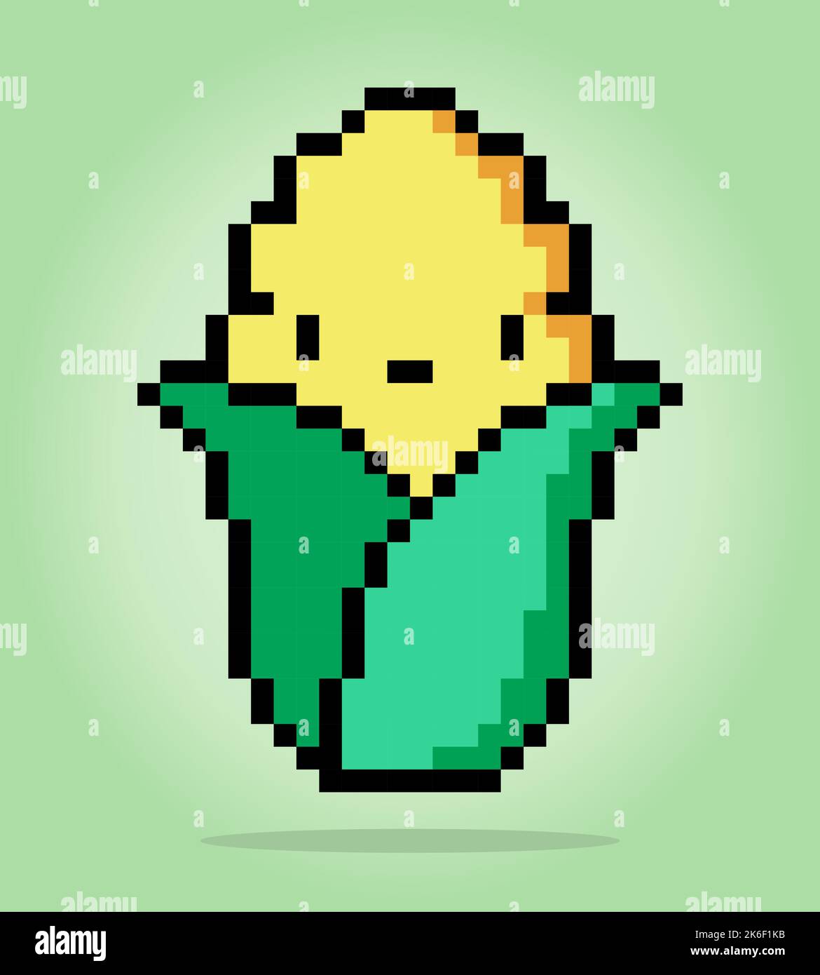 8 bit pixels corn . Vegetables for game assets in vector illustration ...