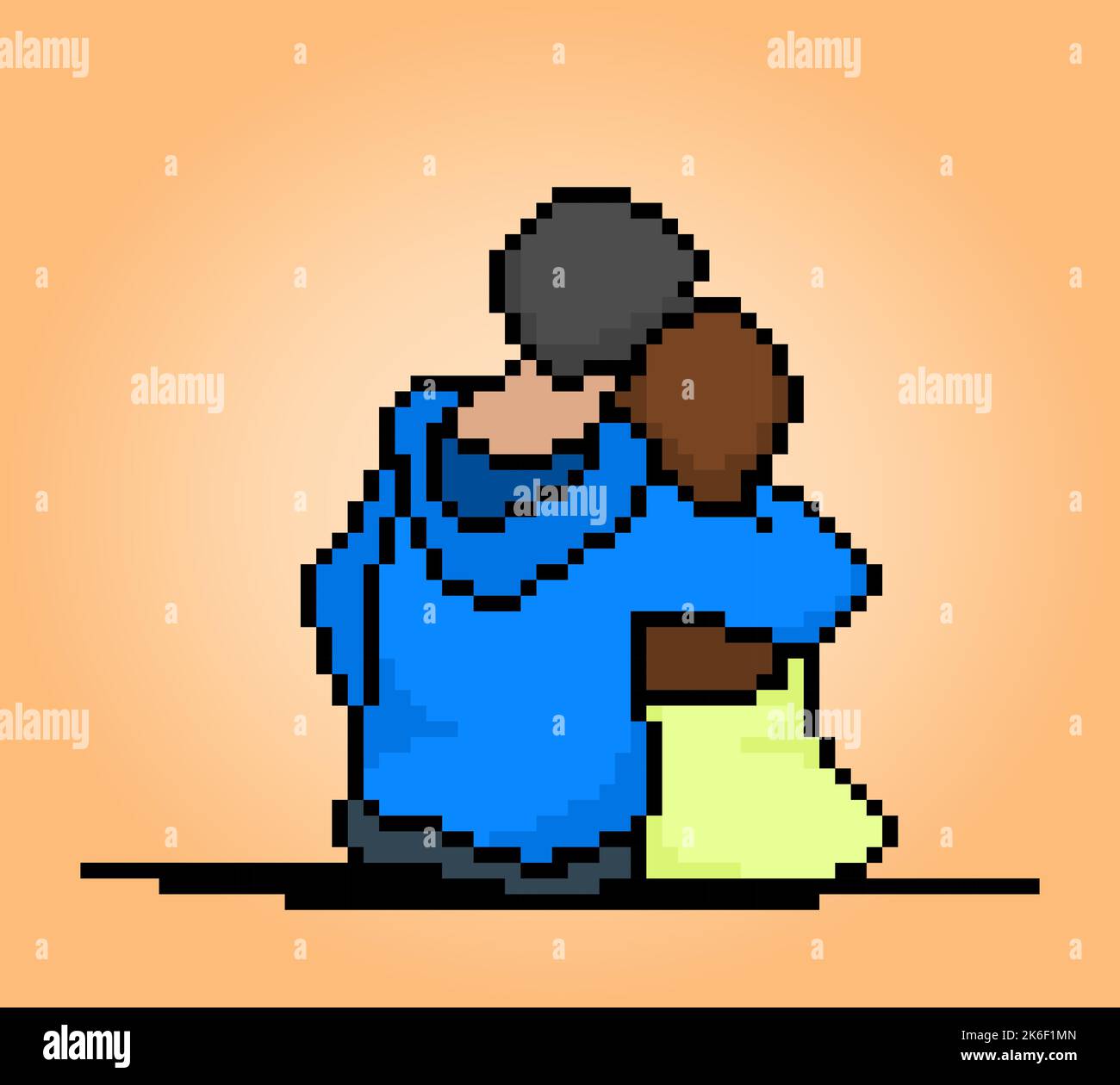 Male and female 8 bit pixels. People in pairs for cross stitch pattern ...