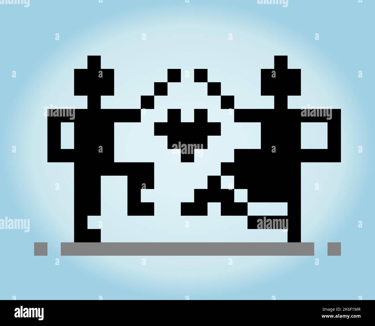 Male and female 8 bit pixels. People in pairs for cross stitch pattern ...