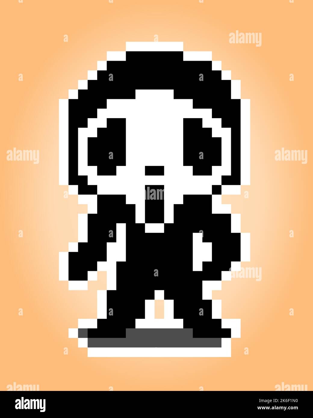 8 bit Pixel ghost. Ghost costume festival in vector illustration Stock ...