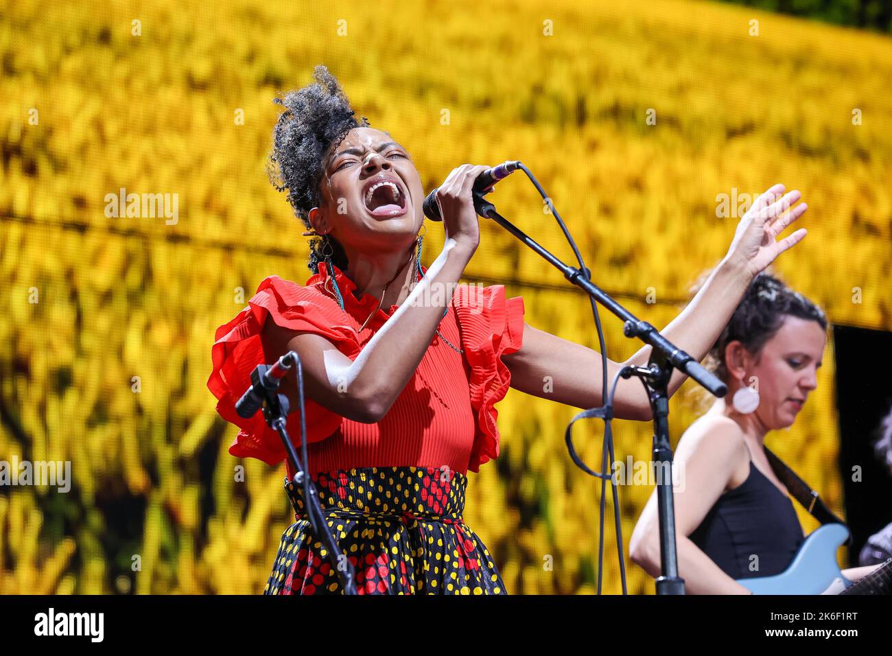 Allison Russell performs live at Farm aid in Raleigh, NC Stock Photo ...