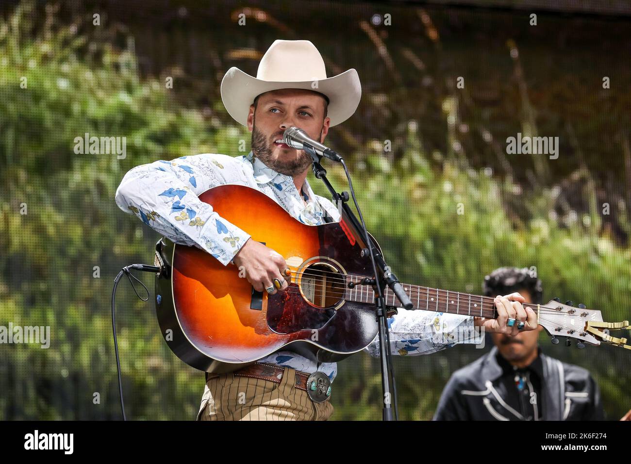 Charley Crockett Performs live at Farm aid in Raleigh, NC Stock Photo ...