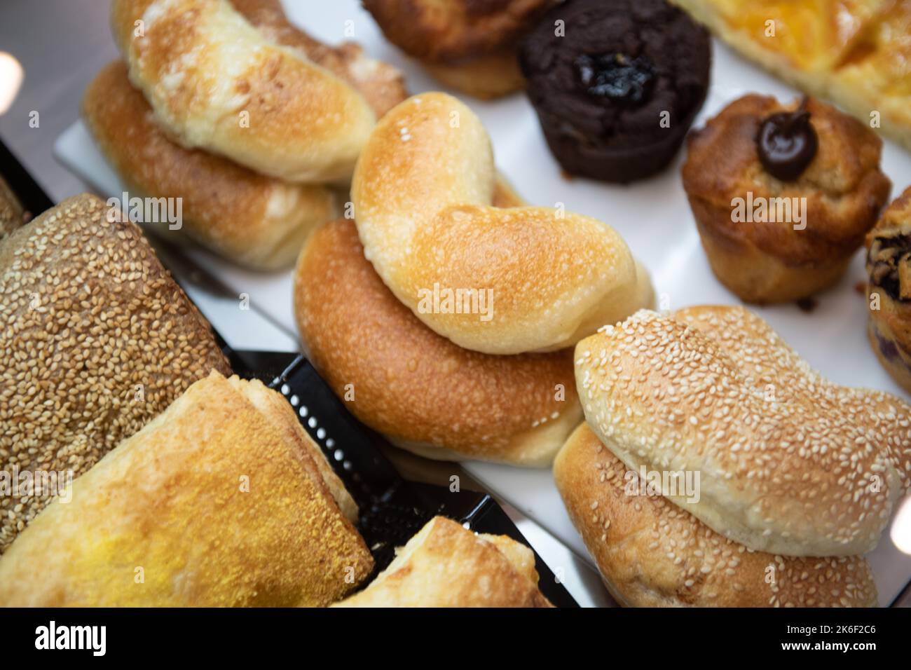 Picture of a Lot of Sweet Croissants and Some Dessert in Supermarket ...