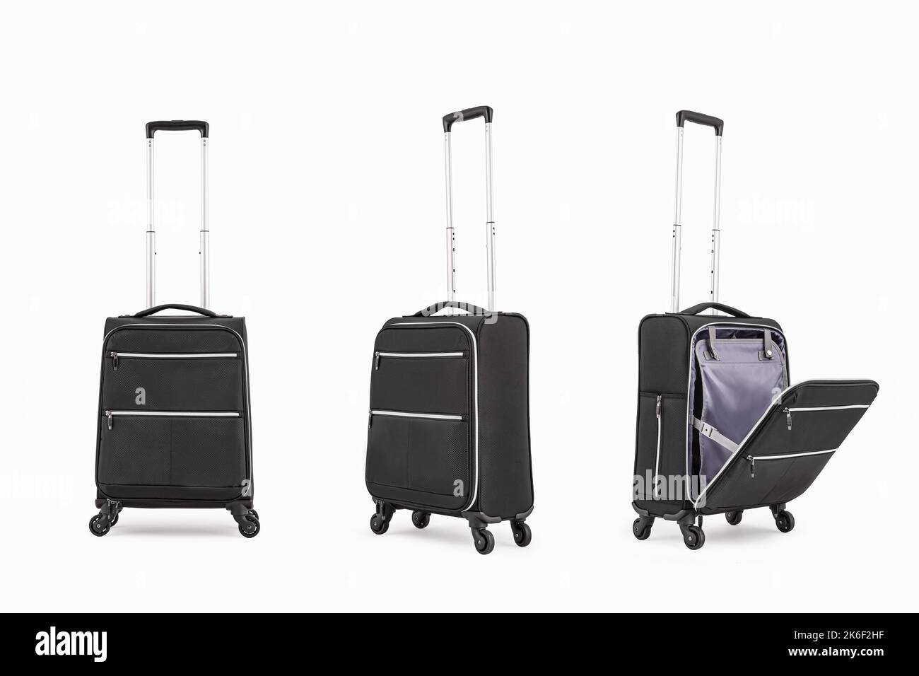 Black suitcase isolated on white background, vacation luggage vacation ...
