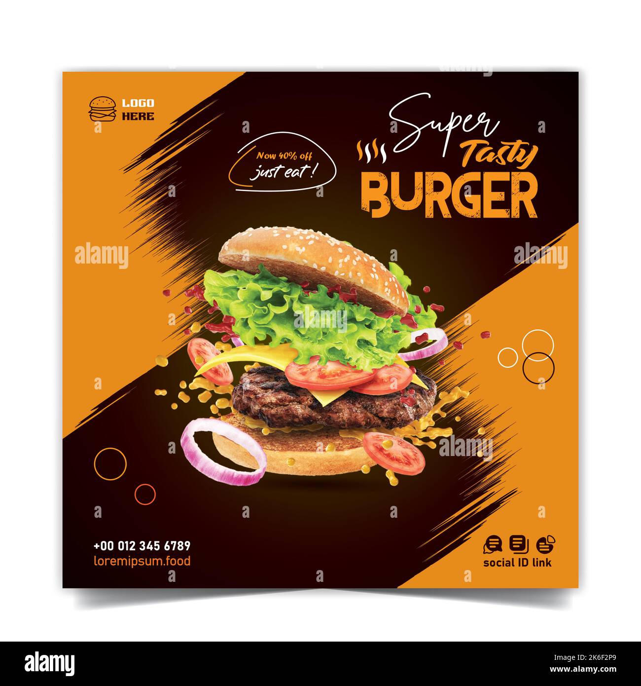 design of a fast food restaurant marketing social media post or ad ...
