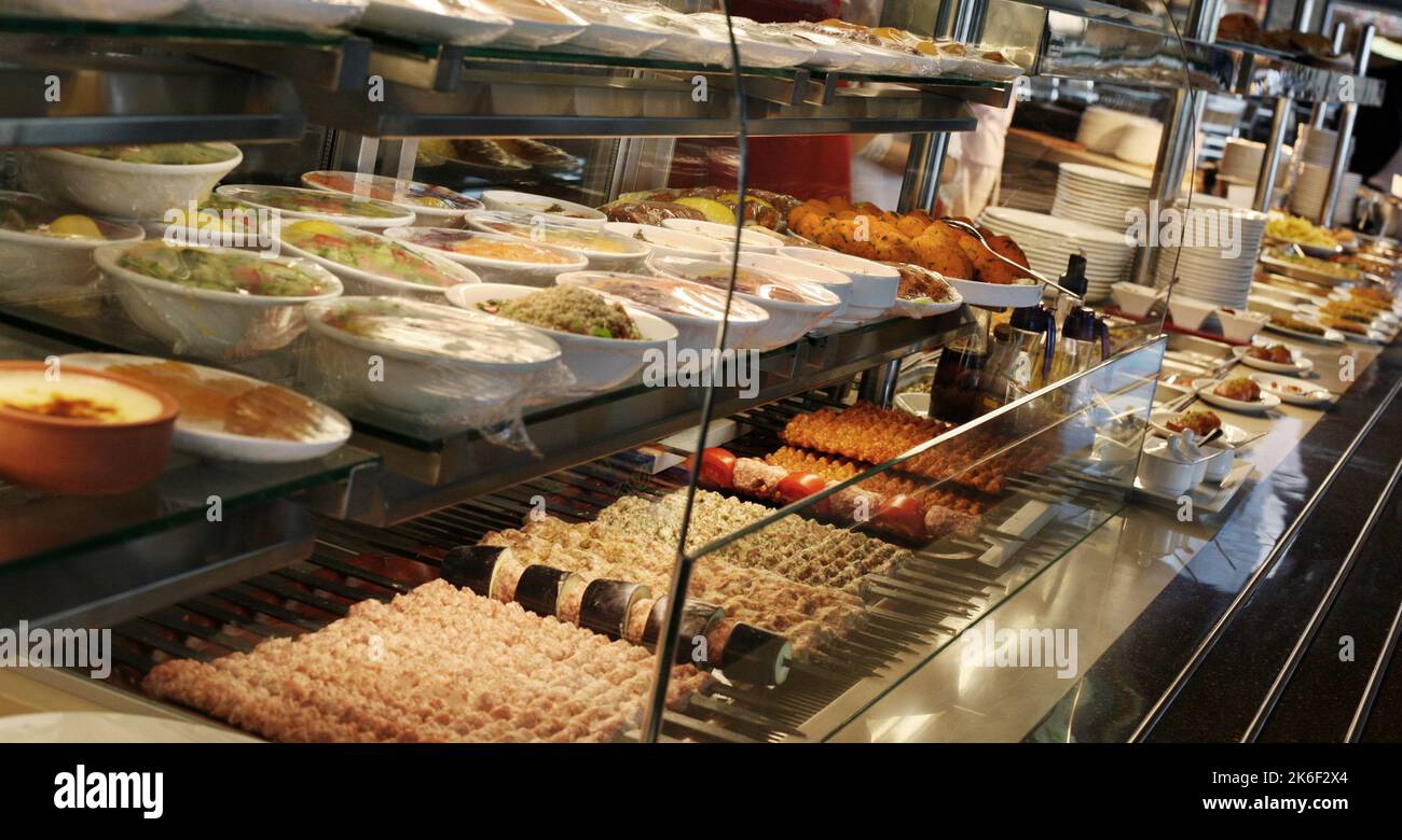 Traditional Turkish foods in the restaurant in Istanbul, Turkey Stock ...