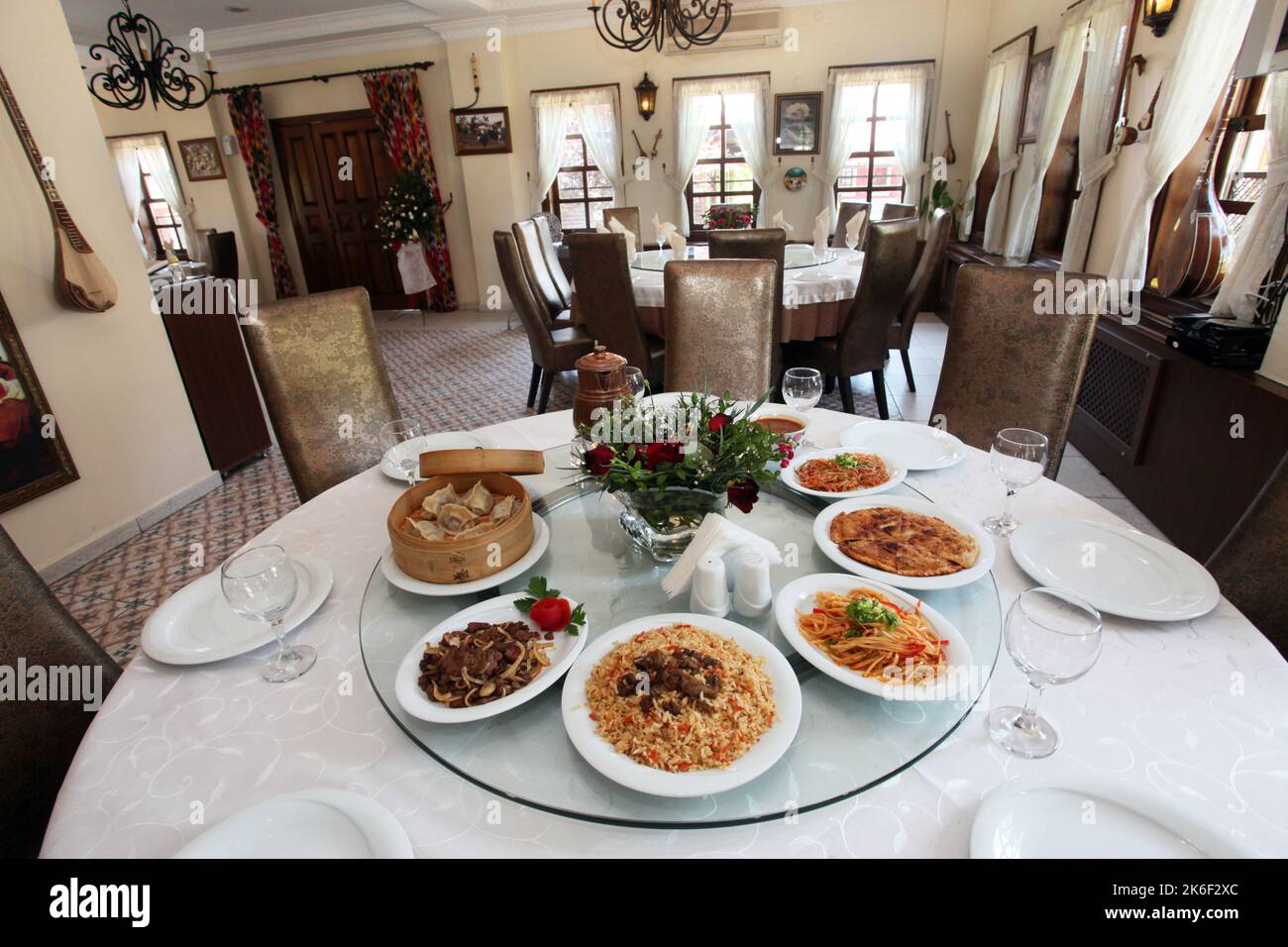 Traditional Turkish foods on the restaurant table Stock Photo - Alamy