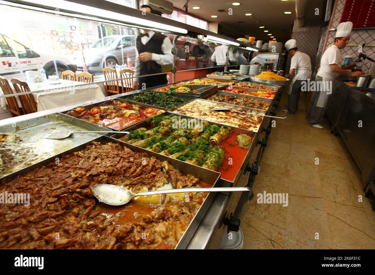 ISTANBUL, TURKEY - JUNE 14: Turkish chef serving famous Turkish ...
