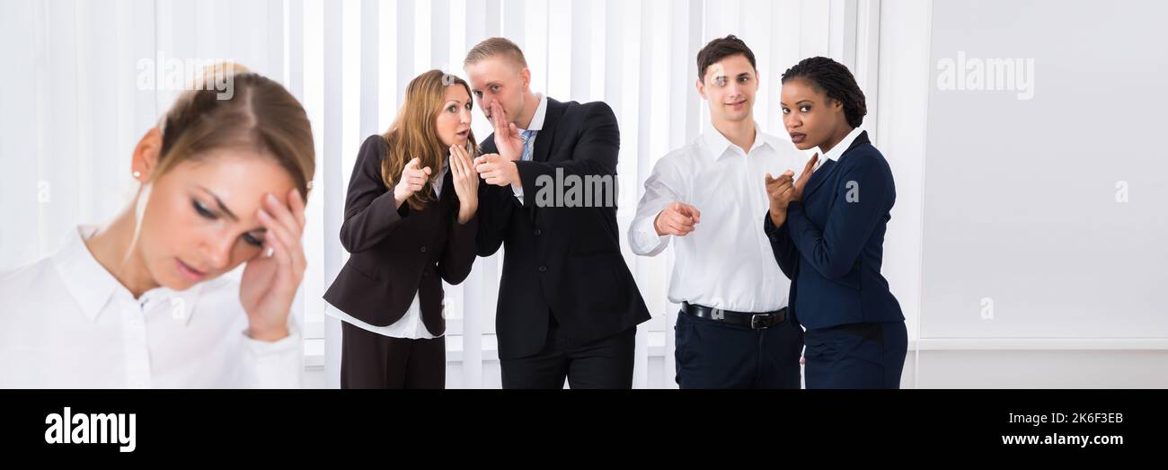 Stressed Colleague In Boardroom. Female Office Gossip Stock Photo - Alamy