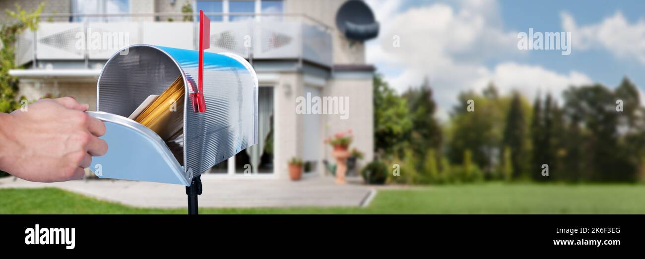 Direct Mail Delivery. Opening New Mailbox. Marketing Contact Stock ...