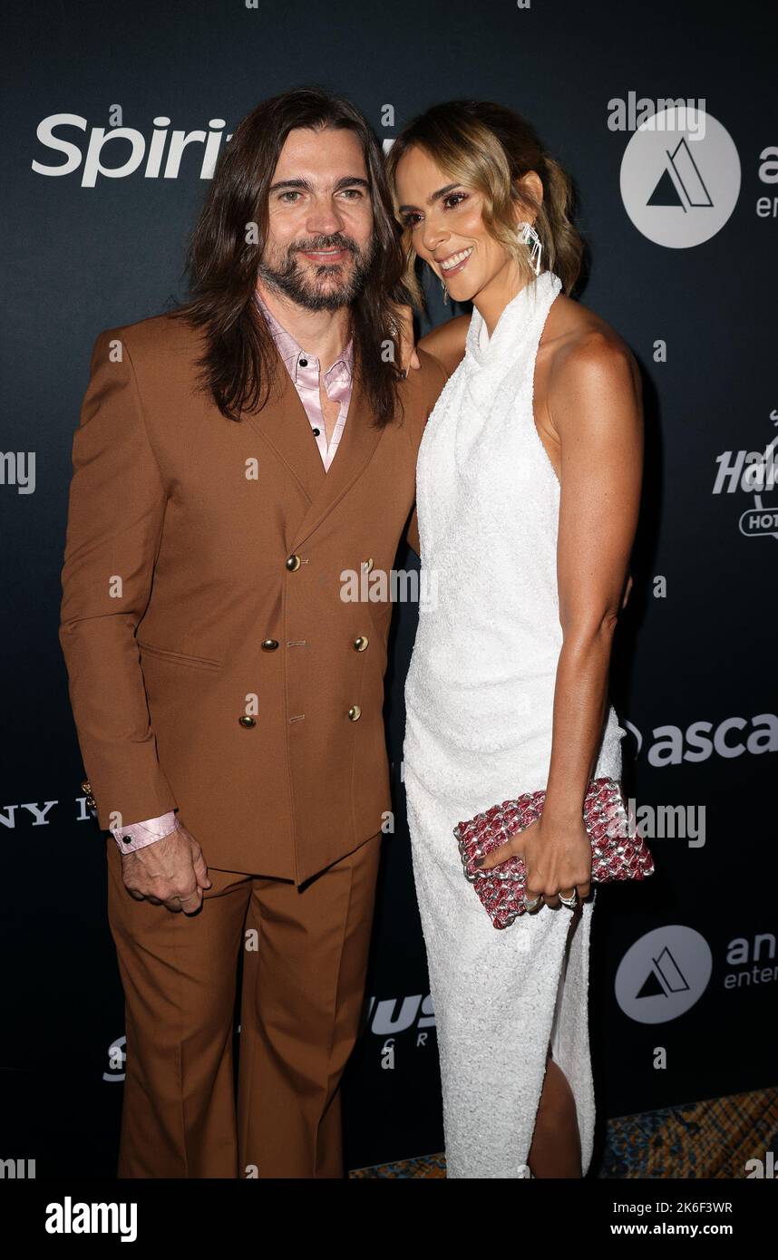 HOLLYWOOD, FL -OCT 13th: Juanes and Karen Martinez are seen during the ...