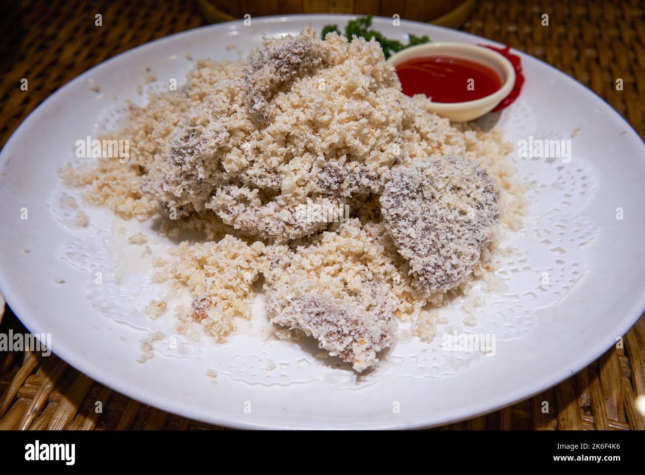 A Crispy and Delicious Snowflake Fried Beef Stock Photo - Alamy