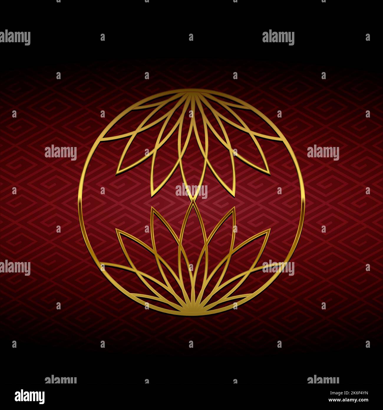 Oriental traditional geometric pattern illustration ( from Japan or ...