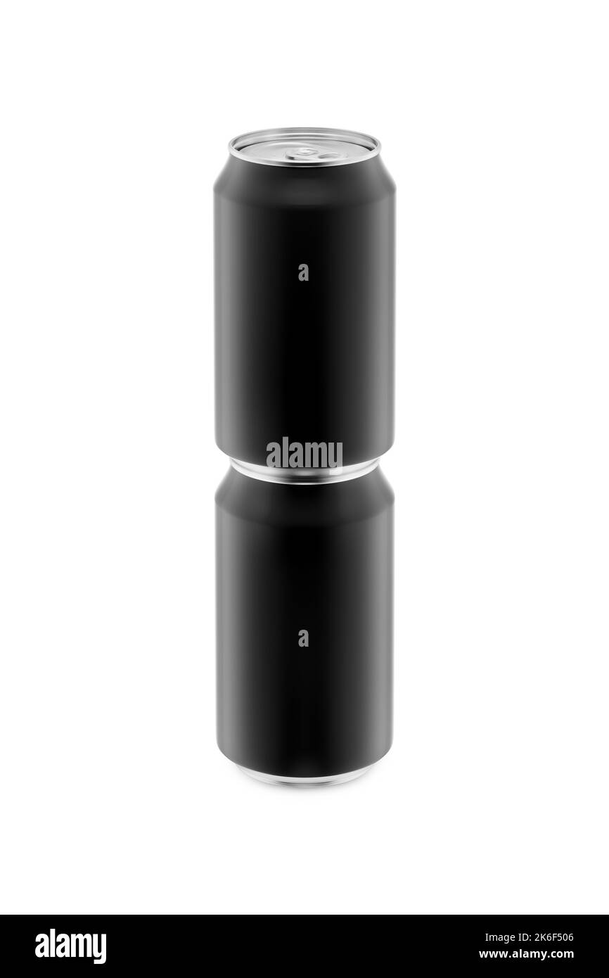 3d render. Aluminum cans for drinks isolated on white background. Mock ...